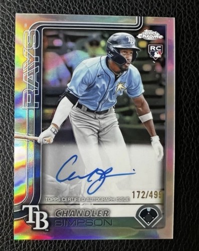 CHANDLER SIMPSON 2025 TOPPS CHROME ROOKIE REFRACTOR RC AUTO /499 Q1940 ...