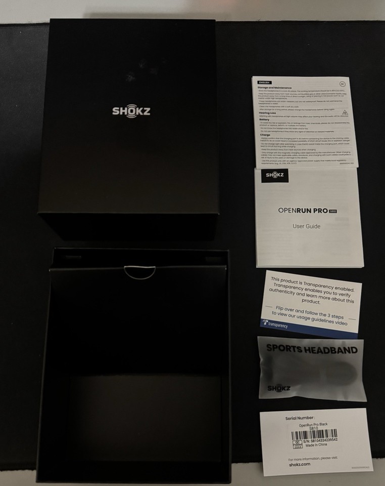 Shokz OpenRun Pro Black BOX MANUALS INSERTS ONLY | eBay.de
