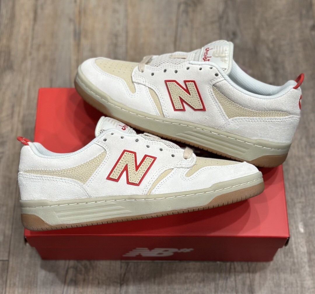 New Balance X Chocolate Skateboards Numeric 480 Sea Salt Red NM480SWT ...