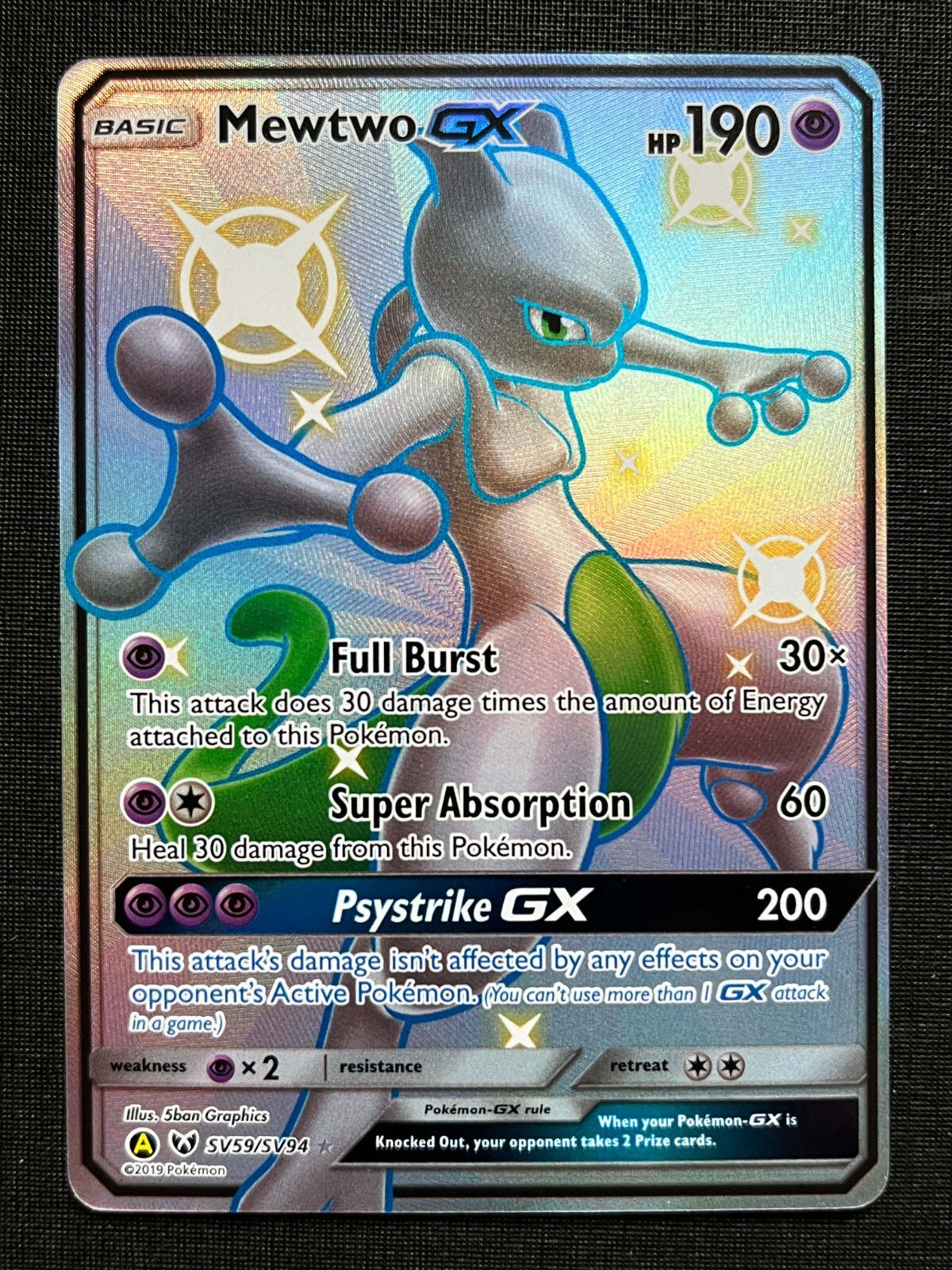 Mewtwo GX SV59/SV94 Sun & Moon Hidden Fates Shiny Vault Pokemon Card NM ...