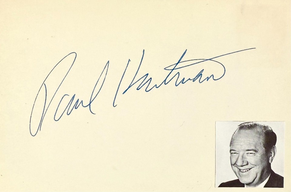 PAUL HARTMAN Signed Autograph 4x6 INDEX CARD Andy Griffith Show ...