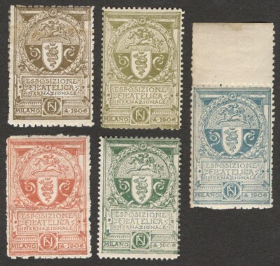 AOP Italy 1906 Stamp Exhibition, Milano poster stamps (5) | eBay
