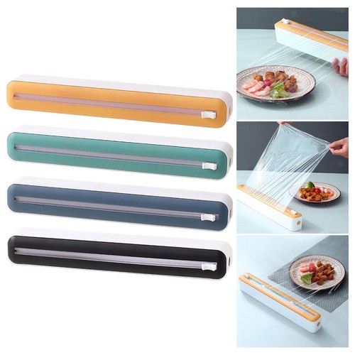 Cling Film Dispenser with Cutter, Food Wrap Dispensers Slide Cutter ...
