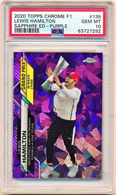 2020 Topps Chrome Sapphire F1 Lewis Hamilton Purple #135 (03/10) PSA 10 ...