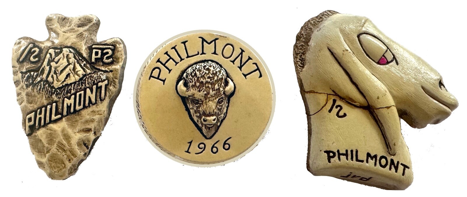 Boy Scouts Philmont Scout Ranch 3 Ceramic Neckerchief Slides all 1966 ...