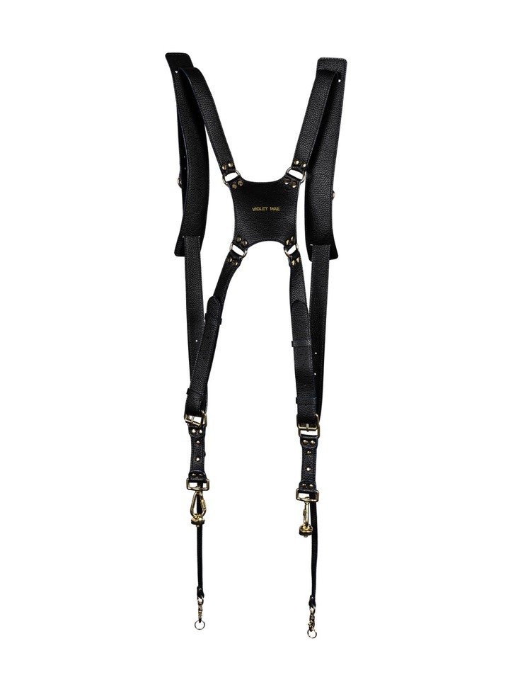 Adjustable Vegan Leather Dual Camera Harness, Camera Holster, Dual ...