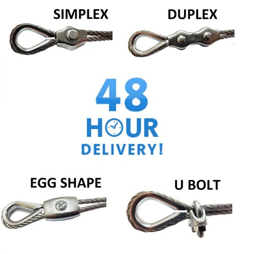 Simplex Duplex Egg Shape U Bolt Steel Wire Grip Grips Clamp Clips Rope ...