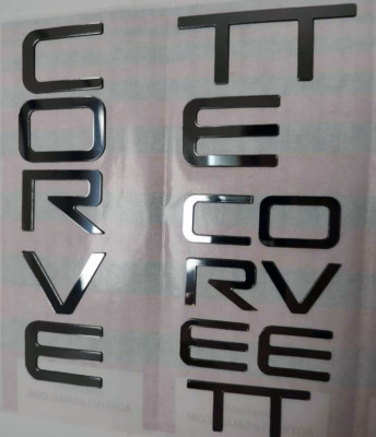 Chrome FRONT & REAR Plastic Raised Letters Inserts fits Corvette C4 ...