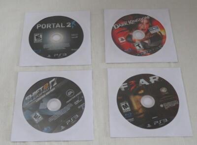 Lot of 4 PS3 Game Discs Only - Dark Kingdom, Portal 2, FEAR3, Shift 2 ...
