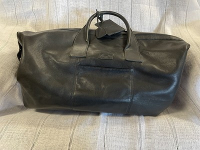 Kenneth Cole Leather Weekend Duffle Bag 20 Inches Black Zip Top | eBay