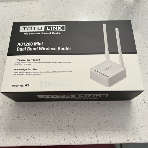 Totolink MINI AC1200 Wireless Dual Band Gigabit Router MODEL:A3 | eBay