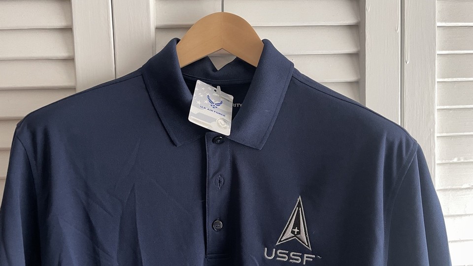 United States Space Force USSF Blue Short Sleeve Polo Port Authority ...