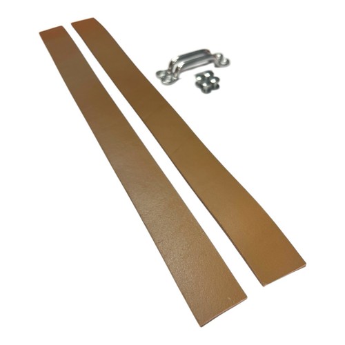 Hot Rod Loop Door Pull Strap Kit Caramel Leather w/ Stainless Hardware ...