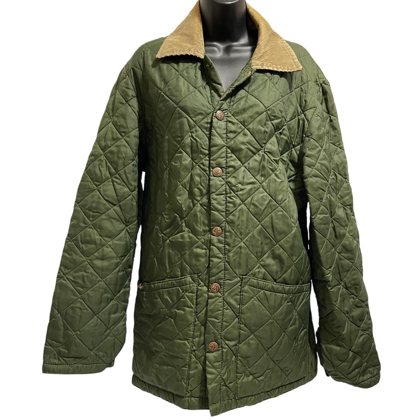 Vintage John Partridge Green Quilted Jacket - Corduro… - Gem