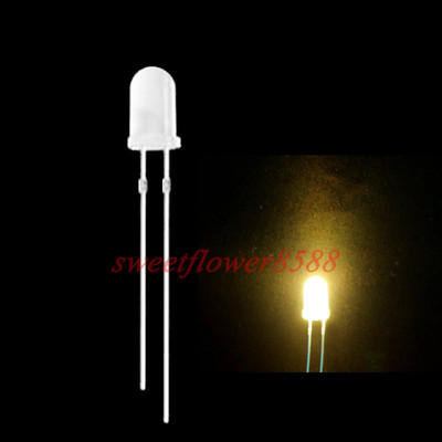 New 1000PCS 5mm Warm White DIFFUSED LED LEDs LED'S Light Lamp Free ...