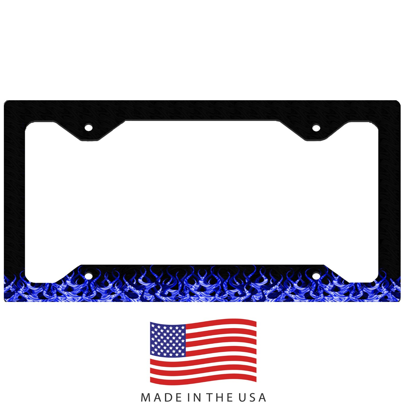 Blue flame aluminum vanity license plate frame. Car, truck ,SUV, tag | eBay