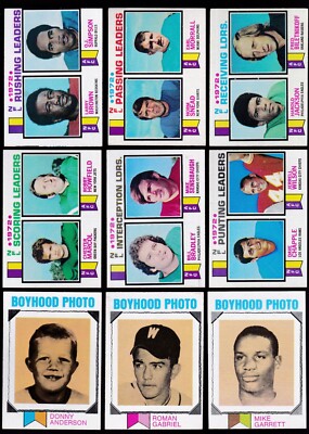 1973 Topps Team Lot of 6 NFL LEADERS Cards EX/MT OJ SIMPSON BROWN SNEAD ...
