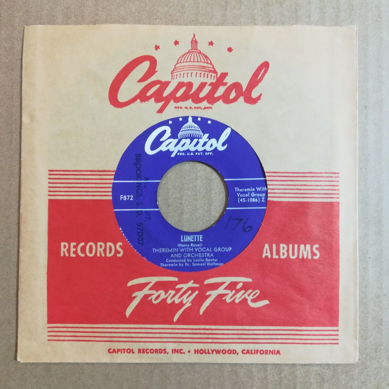 THEREMIN / DR SAMUEL HOFFMAN / BAXTER Radar Blues / Lunette 1950 45 ...