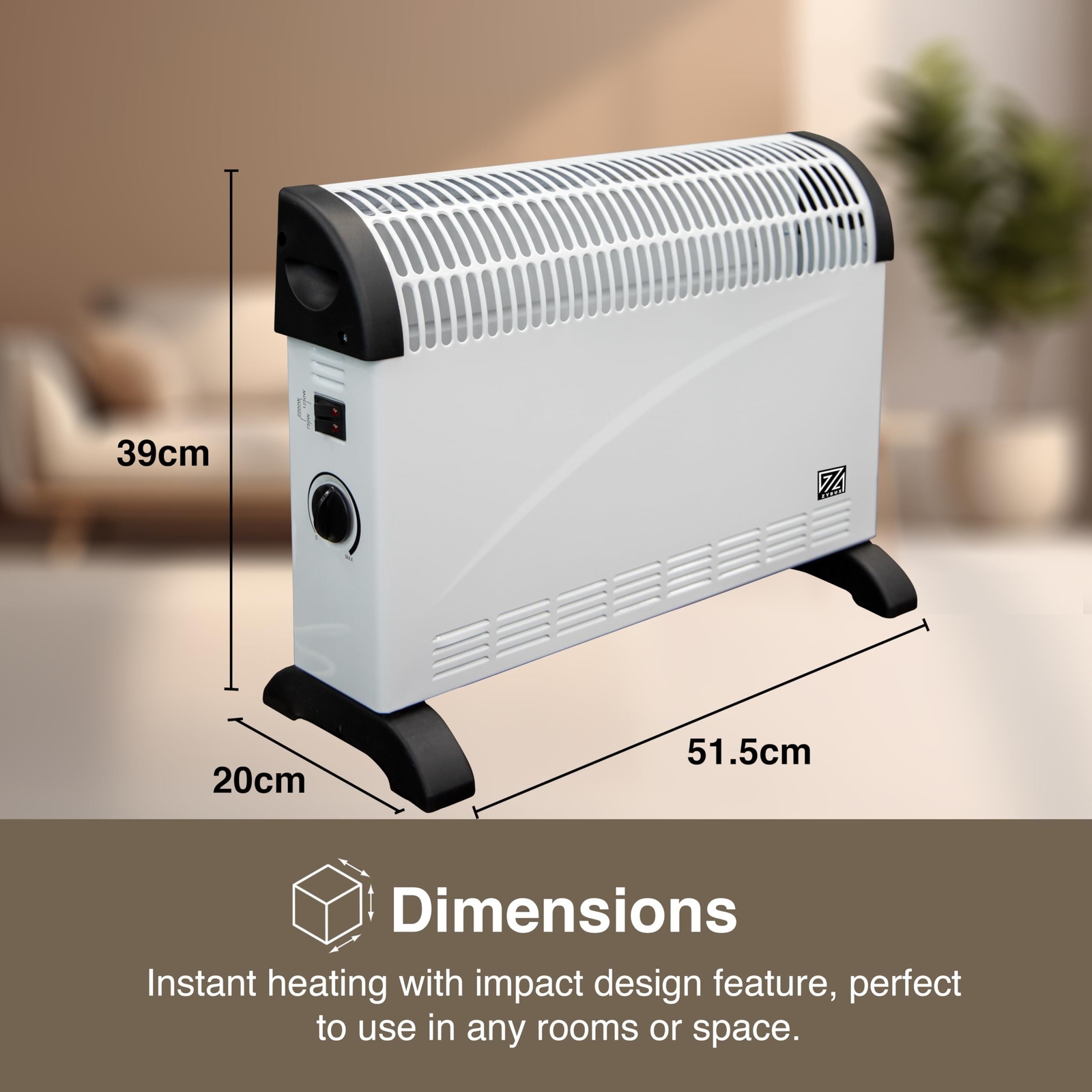 Electric Convector Heater 2KW + Thermostat - 3 SPEED Home Caravan ...