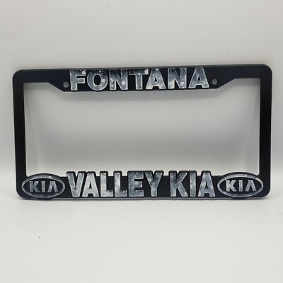 Fontana Valley Kia Plastic License Plate Frame Front Or Rear Black | eBay