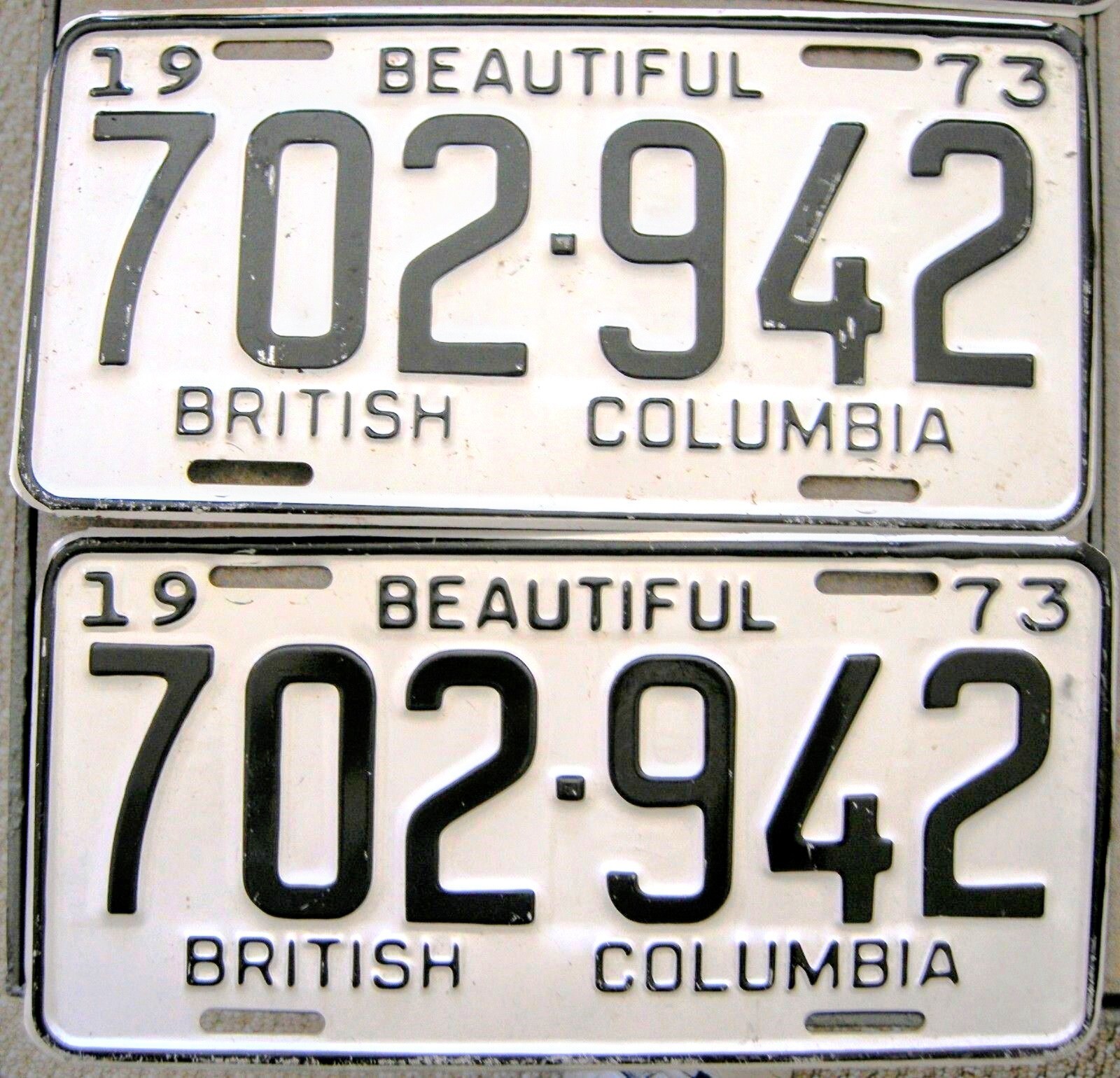 ** 1973 British Columbia License Plate PAIR** #702-942 Excellent | eBay