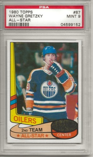 RARE WAYNE GRETZKY 1980 - 1981 TOPPS " ALL-STAR " # 87 PSA 9 MINT - 6 ...