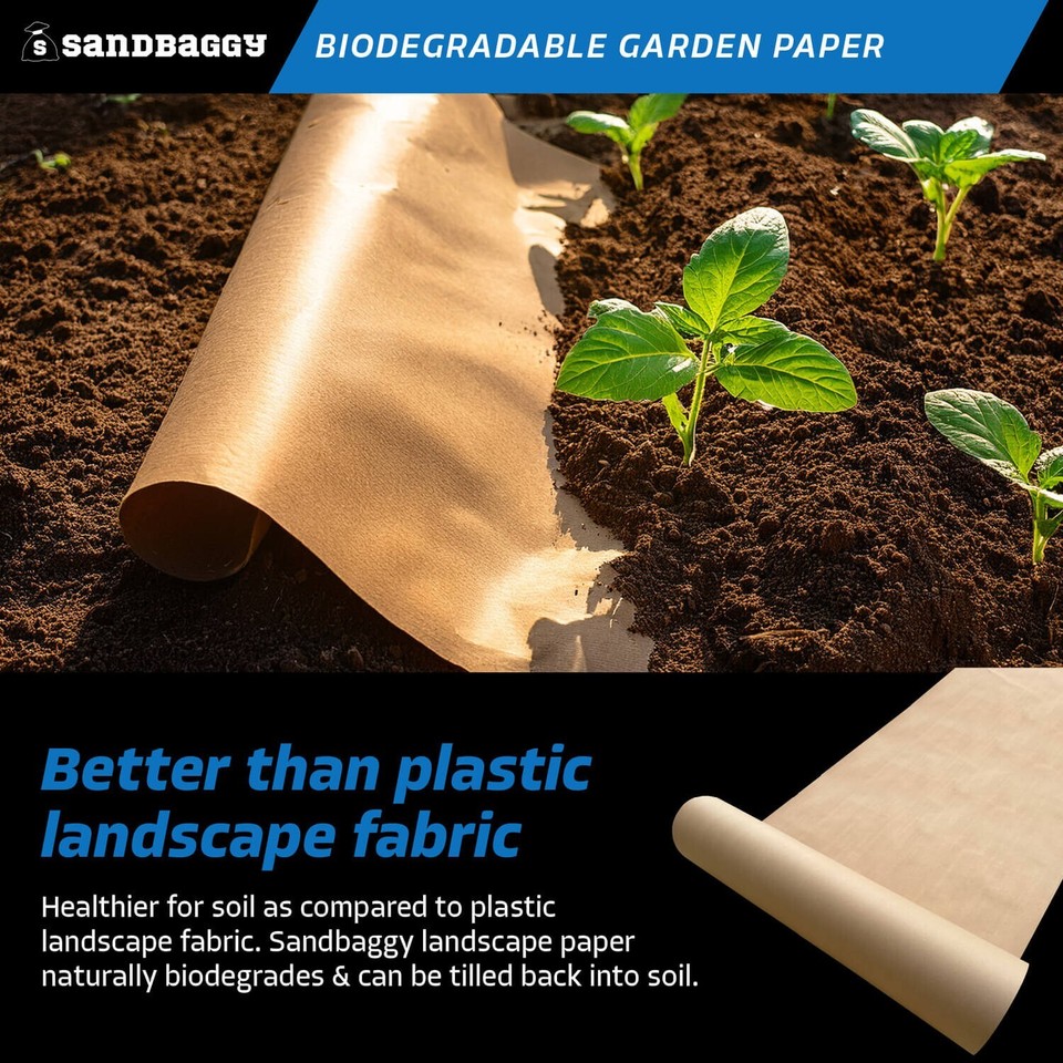 Sandbaggy Biodegradable Landscape Fabric - Garden Paper For Weeds ...