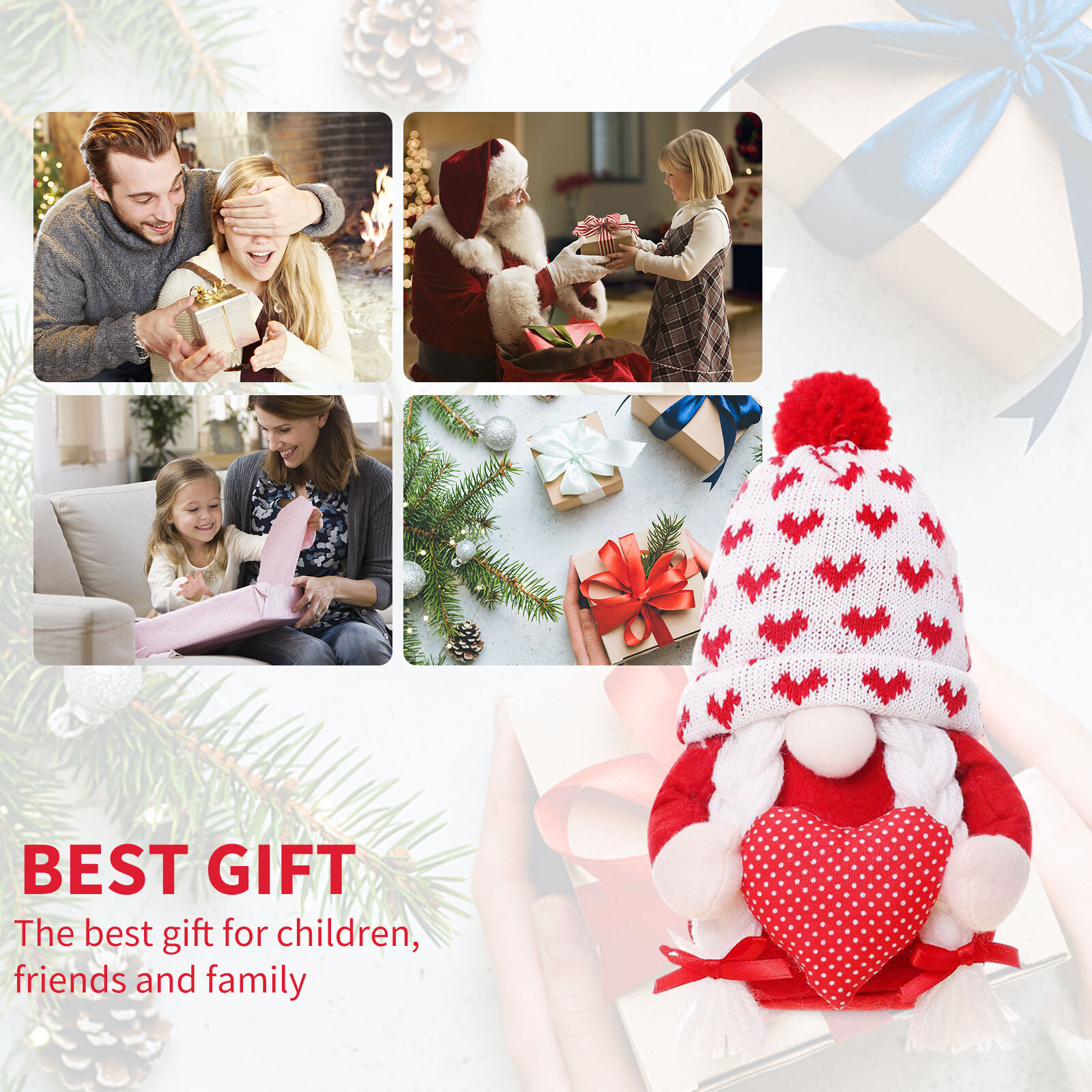 Faceless Gnome - Valentines Doll Ornament Holiday Elf Decorations ...