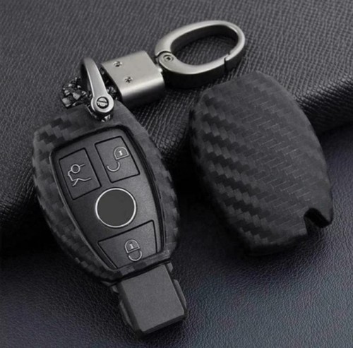 For Mercedes-Benz Carbon Smart Car Key Case Cover Fob Holder ...