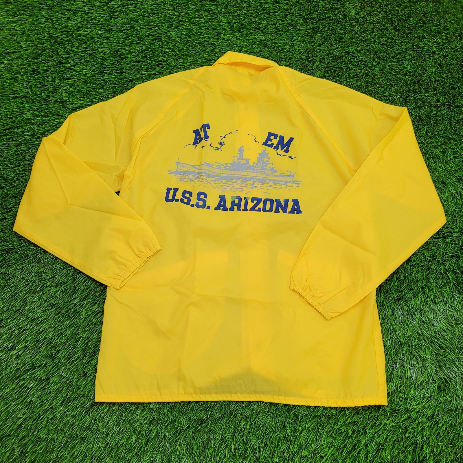 Vintage USS Arizona Naval-Ship Windbreaker Jacket M 2… - Gem