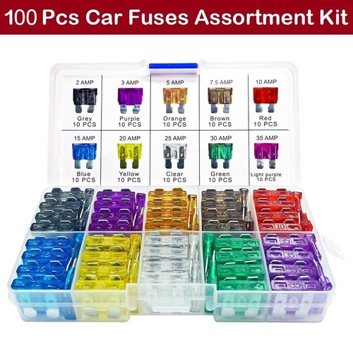 100Pcs Corrosion-Resistant Car Fuses Assortment Kit Auto Fuses ...