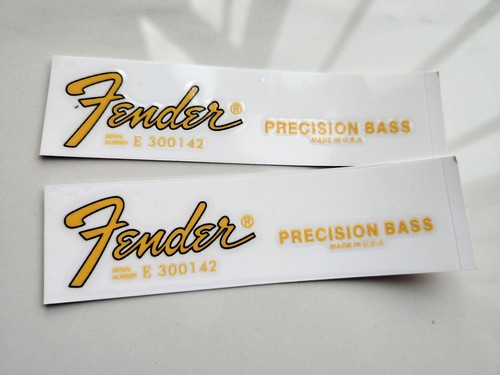 2Pcs FENDER PRECISION BASS Tele Guitar Vinyl UV Transfer Headstock ...