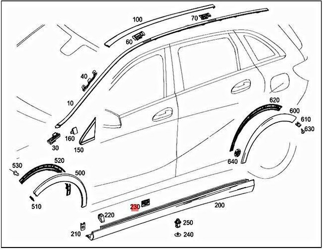 Mercedes-Benz 0019914971 Genuine OEM Rocker Molding Upper Clip for sale ...