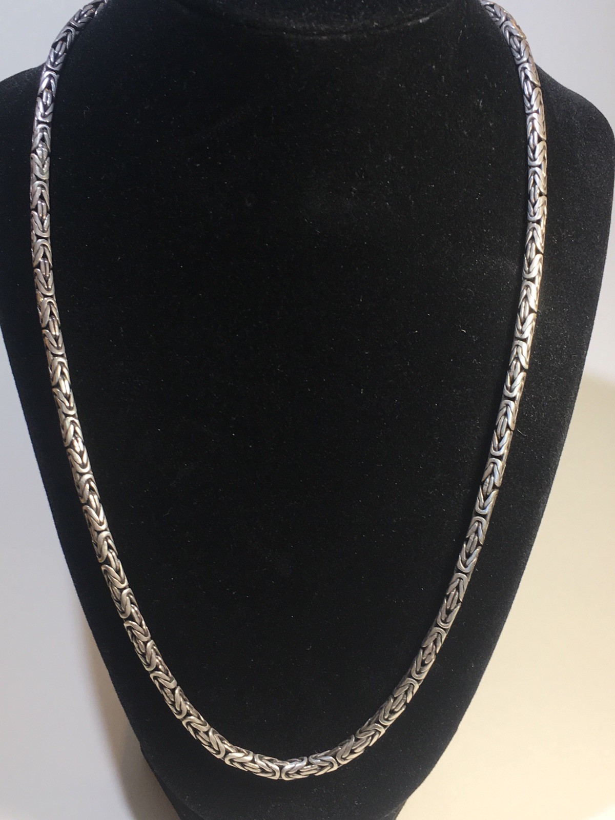 925 Sterling Silver Round Byzantine Chain - Gem