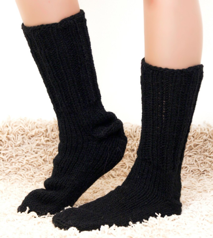 Itchy wool socks thick natural organic wool knitted leg warmers ...