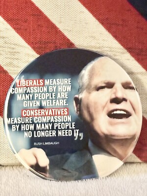 Rush Limbaugh "Anti-Liberal" Quote Political Metal Pin-Back Button - 3 ...