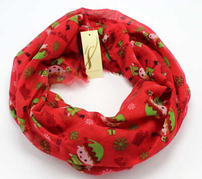 New Collection 18 Women's Holiday Christmas Elf Infinity Loop Scarf # ...