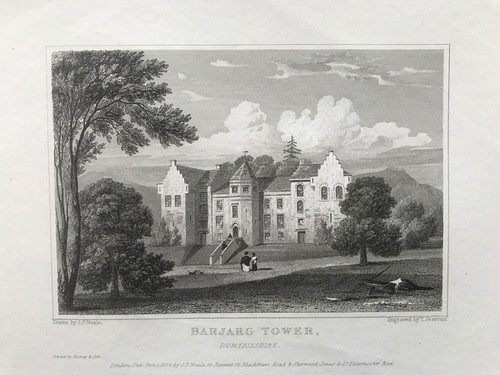 1824 Antique Print; Barjarg Tower, Dumfries & Galloway, Scotland after ...