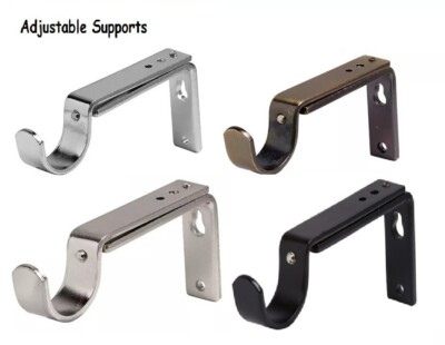 35mm ADJUSTABLE HEAVY DUTY METAL BRACKETS SUPPORTS FOR WINDOW CURTAIN ...