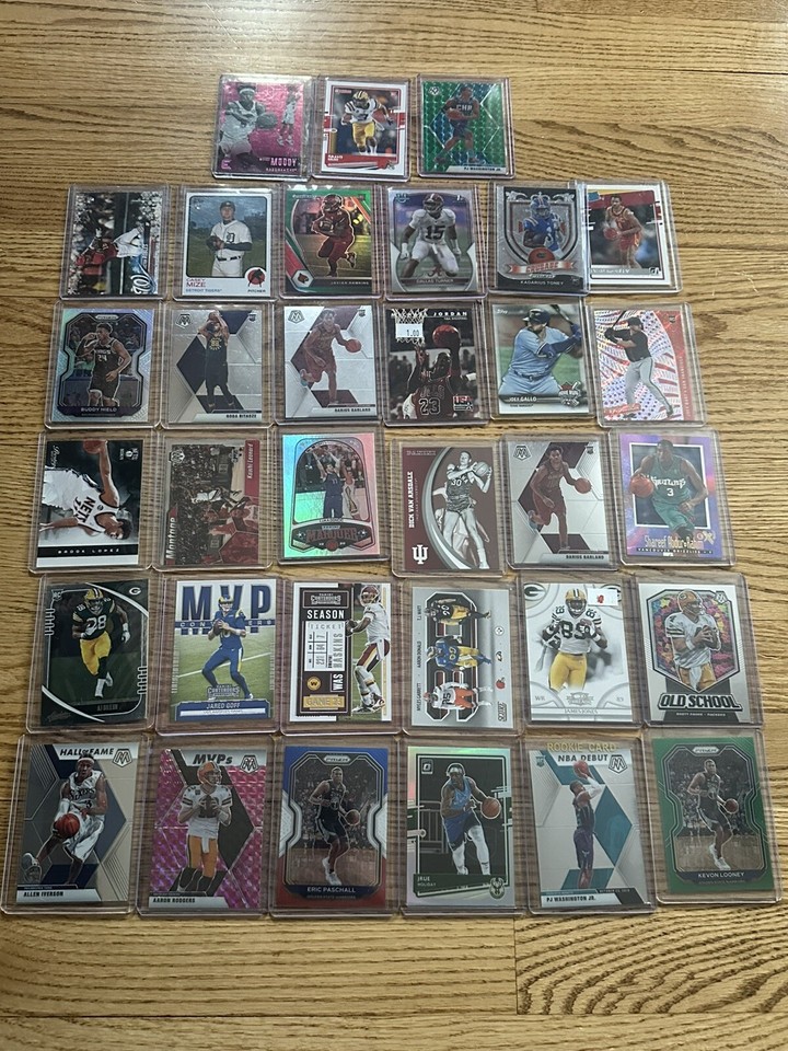 Huge 2 Row Sports Card Collection Auto HOF Prizm RC + More LOT 350 ...