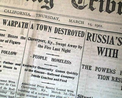 1901 CLOVERPORT KY Breckinridge County Kentucky FIRE Disaster 1901 Old ...