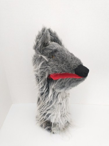 Handmade Big Bad Wolf Stage Puppet Gray Hand Performance Ventriloquist ...