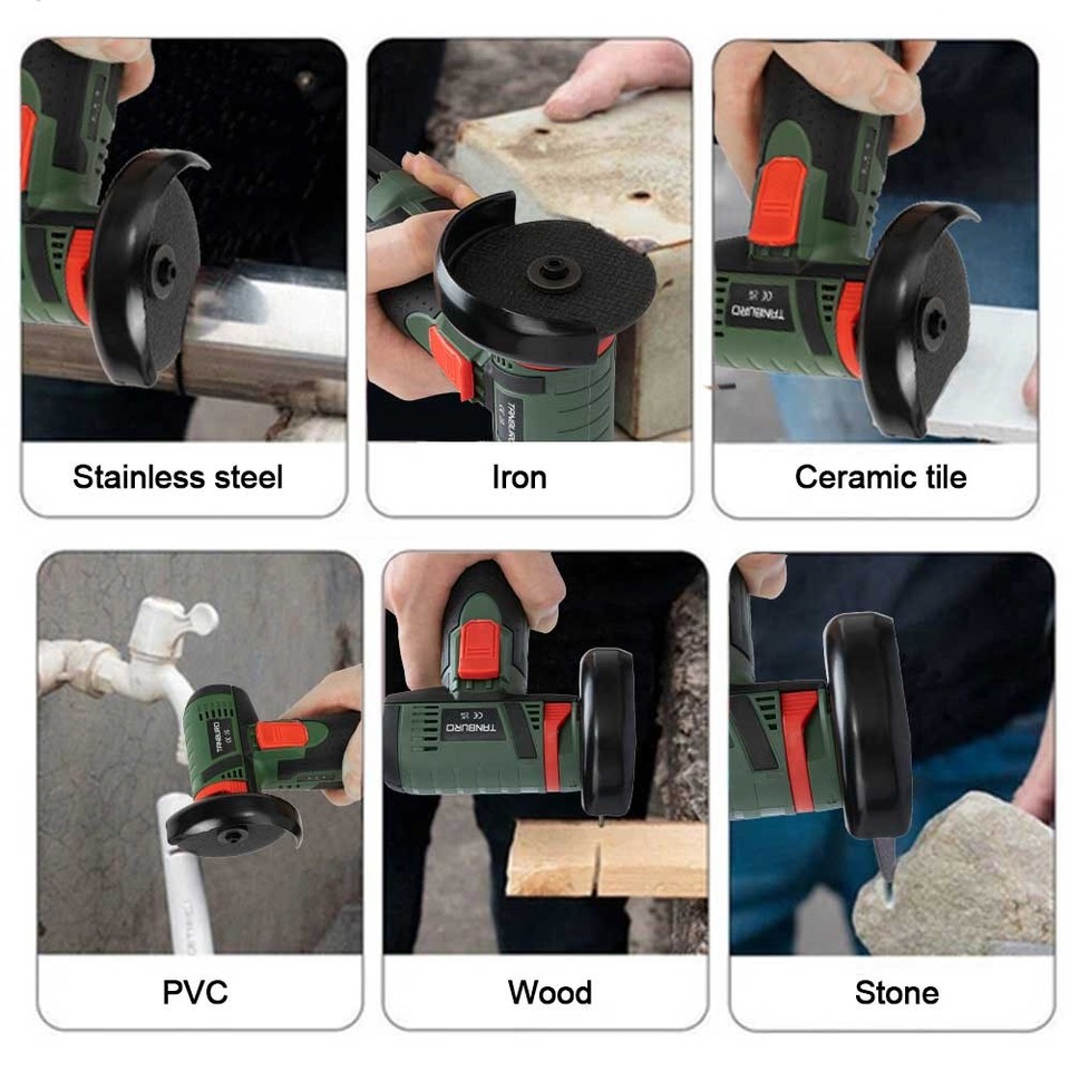 NEW Mini Cordless Angle Grinder Polishing Cutting machine+2 battery ...