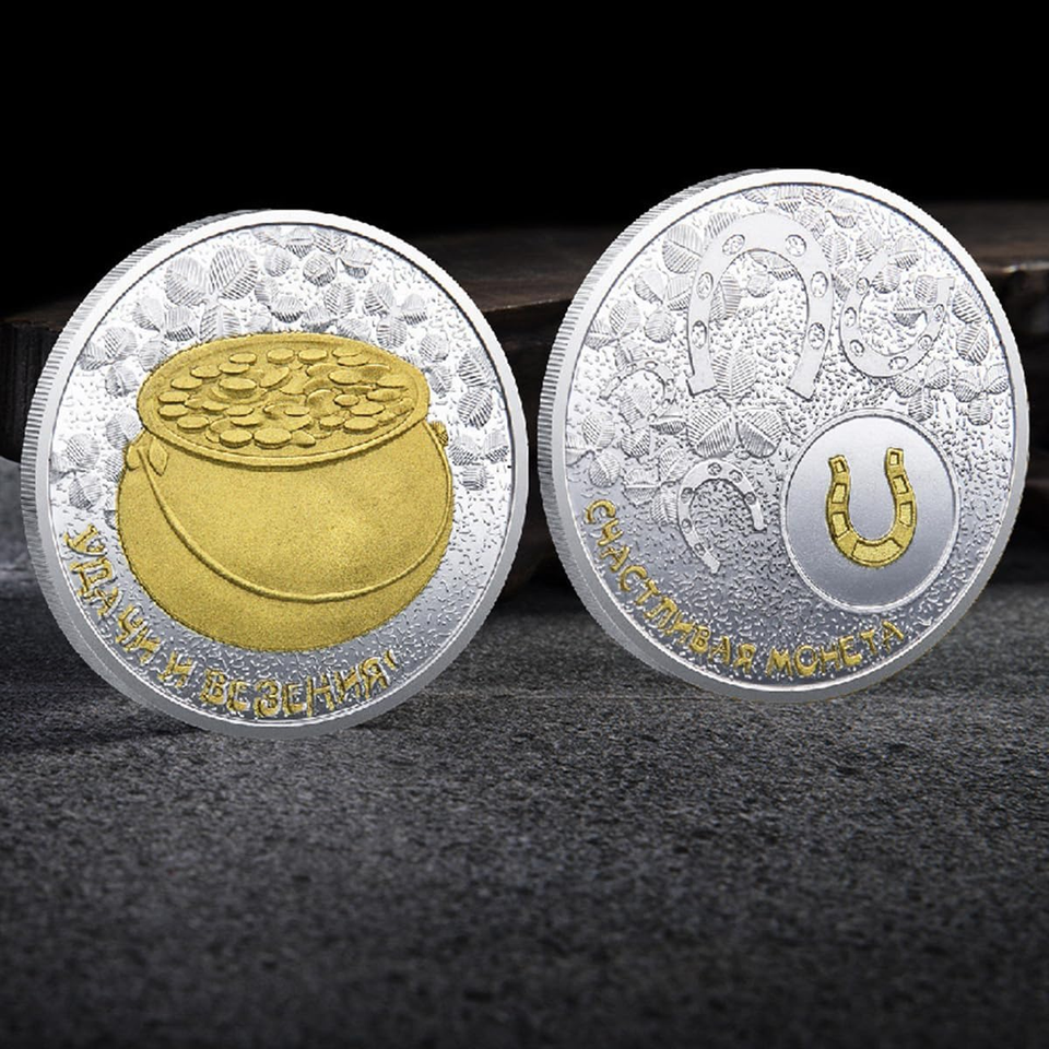 Lucky Coin Good Luck Charms Treasure Bowl Coin Lottery Ticket Scratcher ...