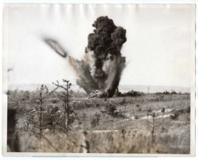 1926 Testing New 155mm Shell on Renault Tank Fort Meade Md. Original ...