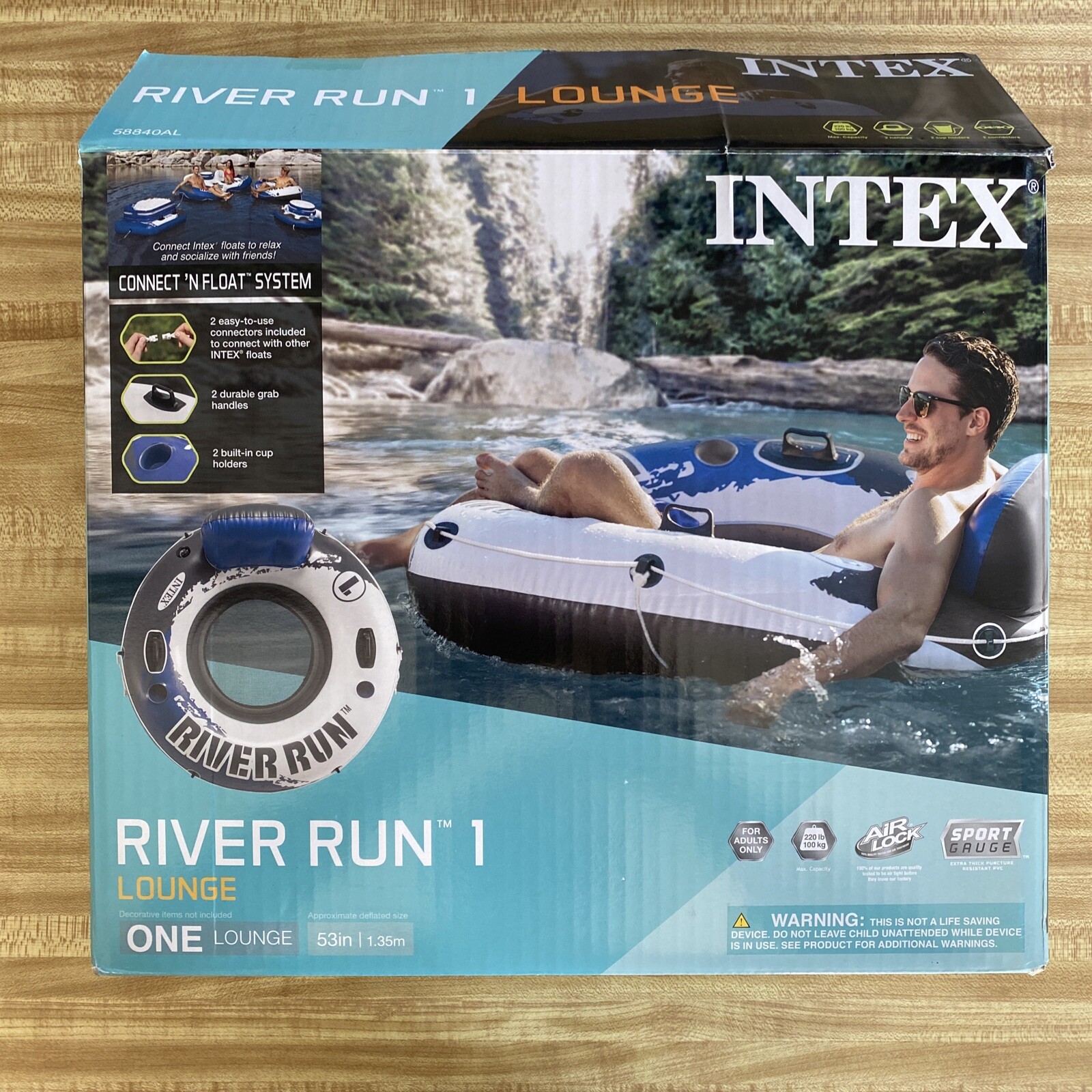 Intex River Run I Sport Lounge 53 inch Inflatable Water Float Tube New ...