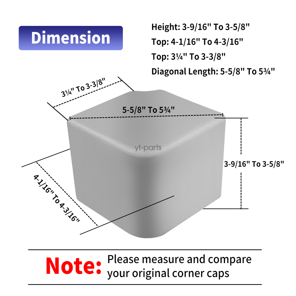 2* Pontoon Boat Aluminum Corner Cap Casting Height: 3-9/16" to 3-5/8 ...