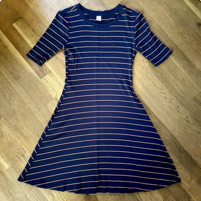 Preppy Navy Maroon Yellow Crew Classic Comfy Dress Small Petite S P | eBay