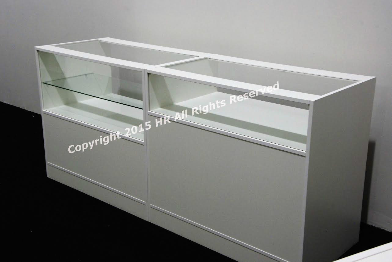 White Glass Shop Counters Delivery Top Quality Set of 2 Units for sale ...