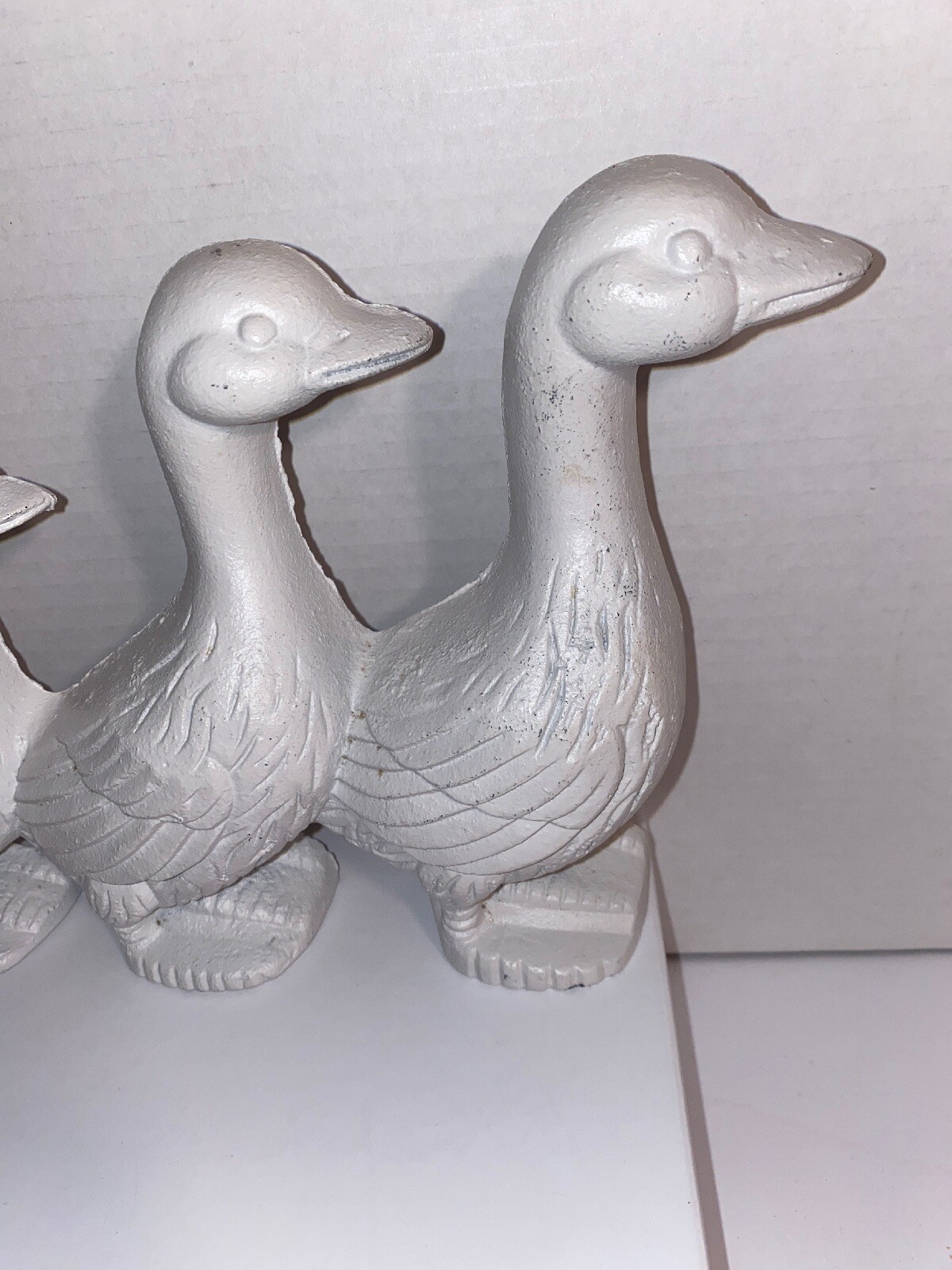 Cast Iron Door Stop Ducks Cabin Rustic 12" White Department 56 Geese ...